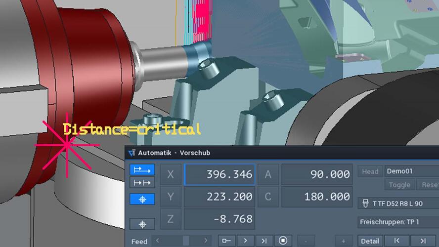 Collision-checked programming with the CNC Simulator