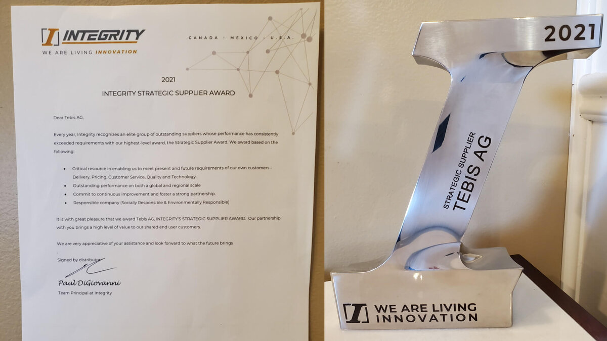 The Tebis America team is honored to receive Integrity Tool & Mold's ...